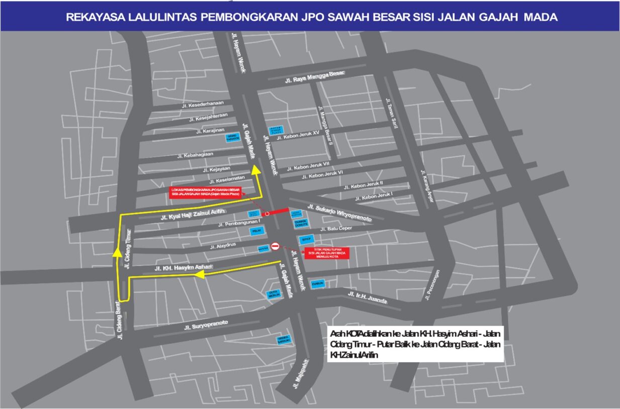 PT MRT Jakarta Bongkar 4 JPO, Rekayasa Lalu Lintas Diberlakukan ...